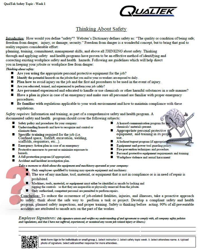 Weekly Safety Meeting E-Signature